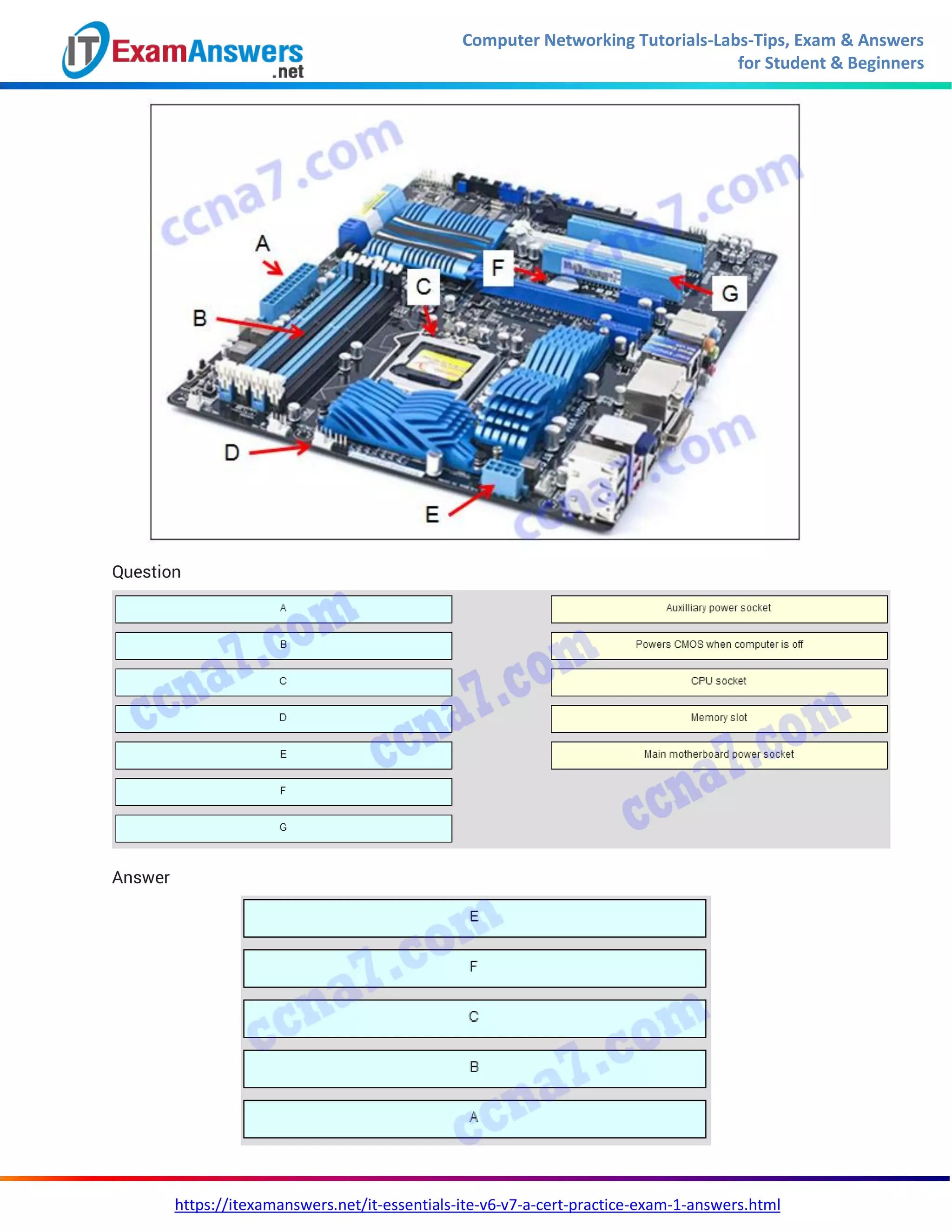 It Essentials (Version 7.0) A+ Cert Practice Exam 1 Answers | PDF | Computing | Technology ...