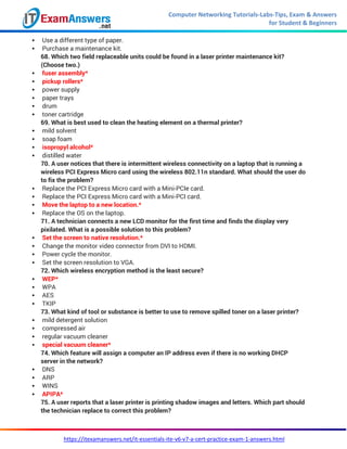It Essentials (Version 7.0) A+ Cert Practice Exam 1 Answers | PDF