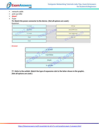 It Essentials (Version 7.0) A+ Cert Practice Exam 1 Answers | PDF