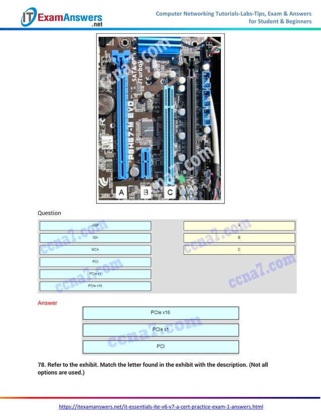 It Essentials (Version 7.0) A+ Cert Practice Exam 1 Answers | PDF ...