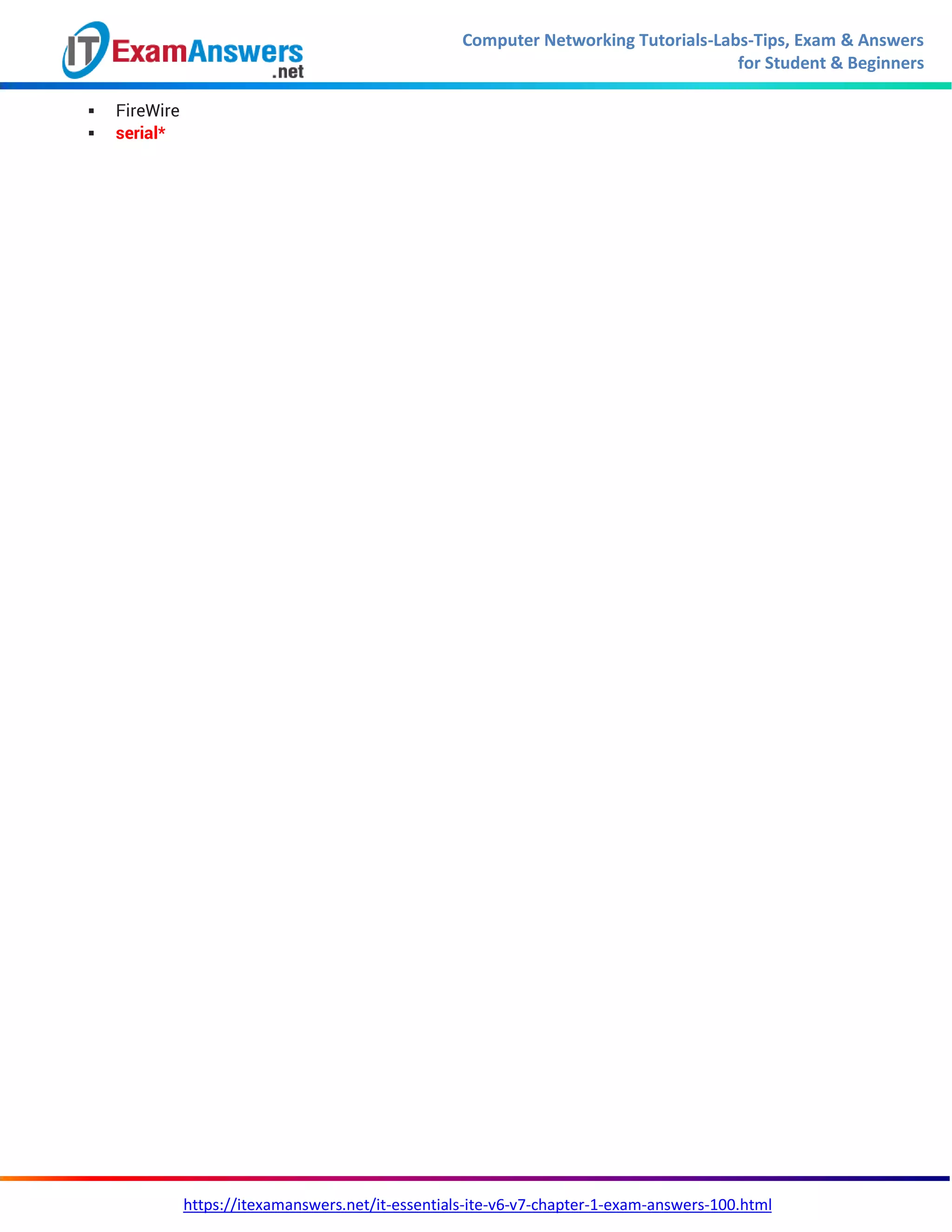 IT Essentials (Version 7.0) - ITE Chapter 1 Exam Answers | PDF