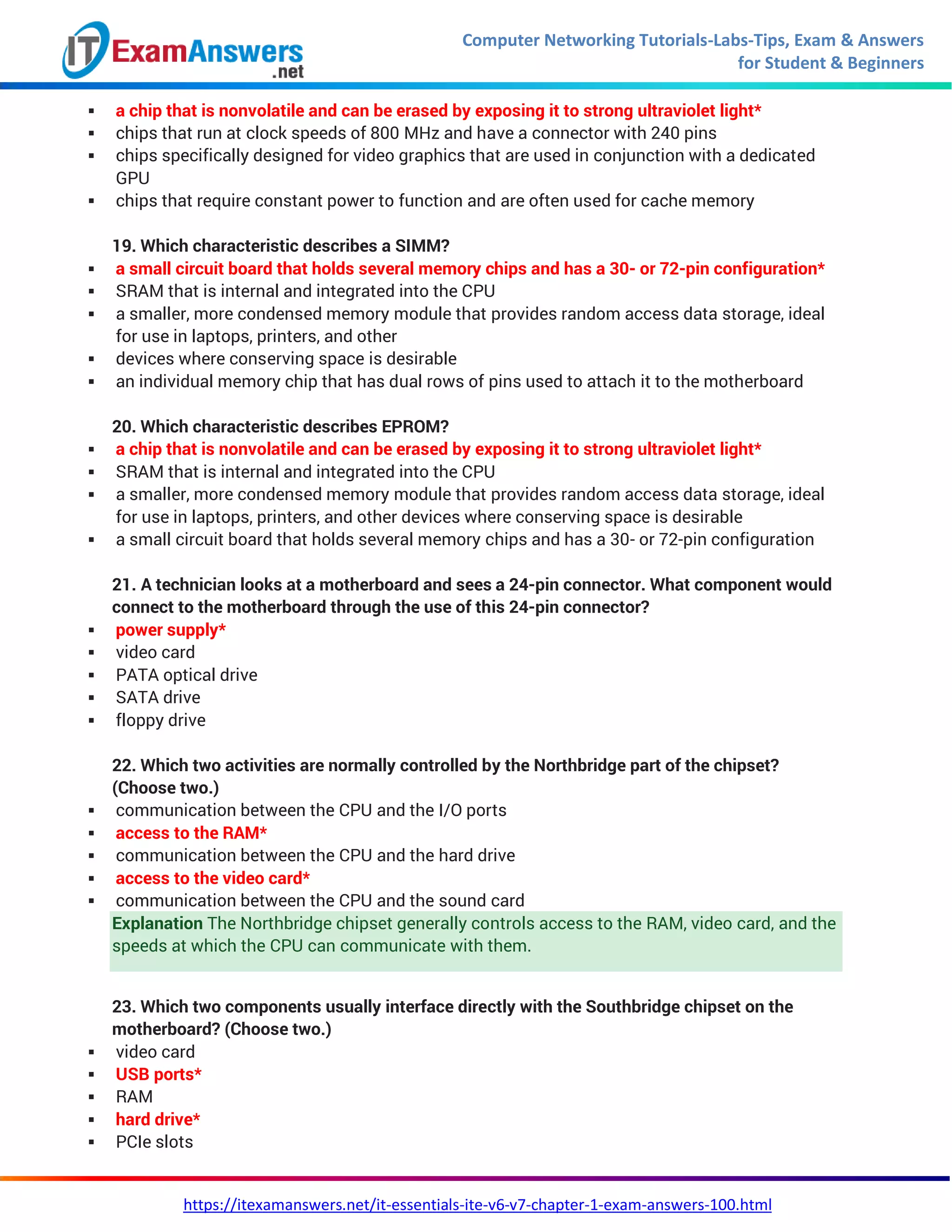 IT Essentials (Version 7.0) - ITE Chapter 1 Exam Answers | PDF