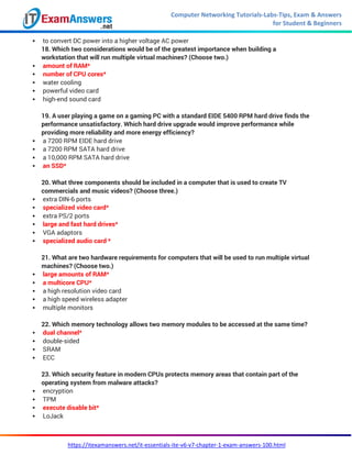 IT Essentials (Version 7.0) - ITE Chapter 1 Exam Answers | PDF