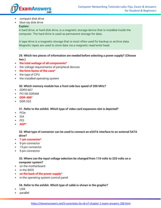 IT Essentials (Version 7.0) - ITE Chapter 1 Exam Answers | PDF