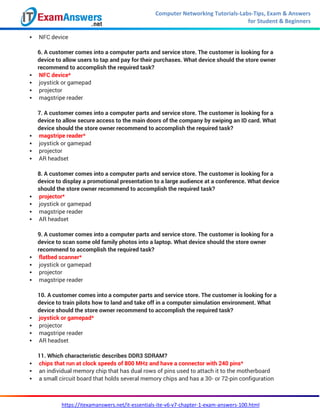 IT Essentials (Version 7.0) - ITE Chapter 1 Exam Answers | PDF