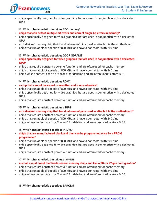 IT Essentials (Version 7.0) - ITE Chapter 1 Exam Answers | PDF