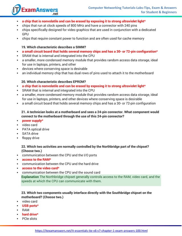 IT Essentials (Version 7.0) - ITE Chapter 1 Exam Answers | PDF