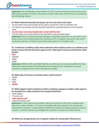 IT Essentials (Version 7.0) - ITE Chapter 1 Exam Answers | PDF