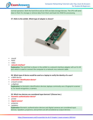IT Essentials (Version 7.0) - ITE Chapter 1 Exam Answers | PDF