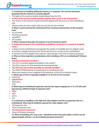IT Essentials (Version 7.0) - ITE Chapter 3 Exam Answers | PDF