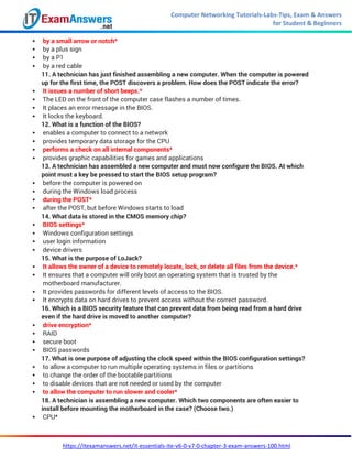 IT Essentials (Version 7.0) - ITE Chapter 3 Exam Answers | PDF