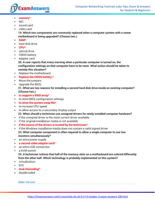 IT Essentials (Version 7.0) - ITE Chapter 3 Exam Answers | PDF