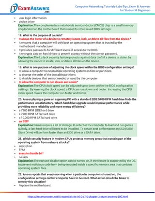 IT Essentials (Version 7.0) - ITE Chapter 3 Exam Answers | PDF