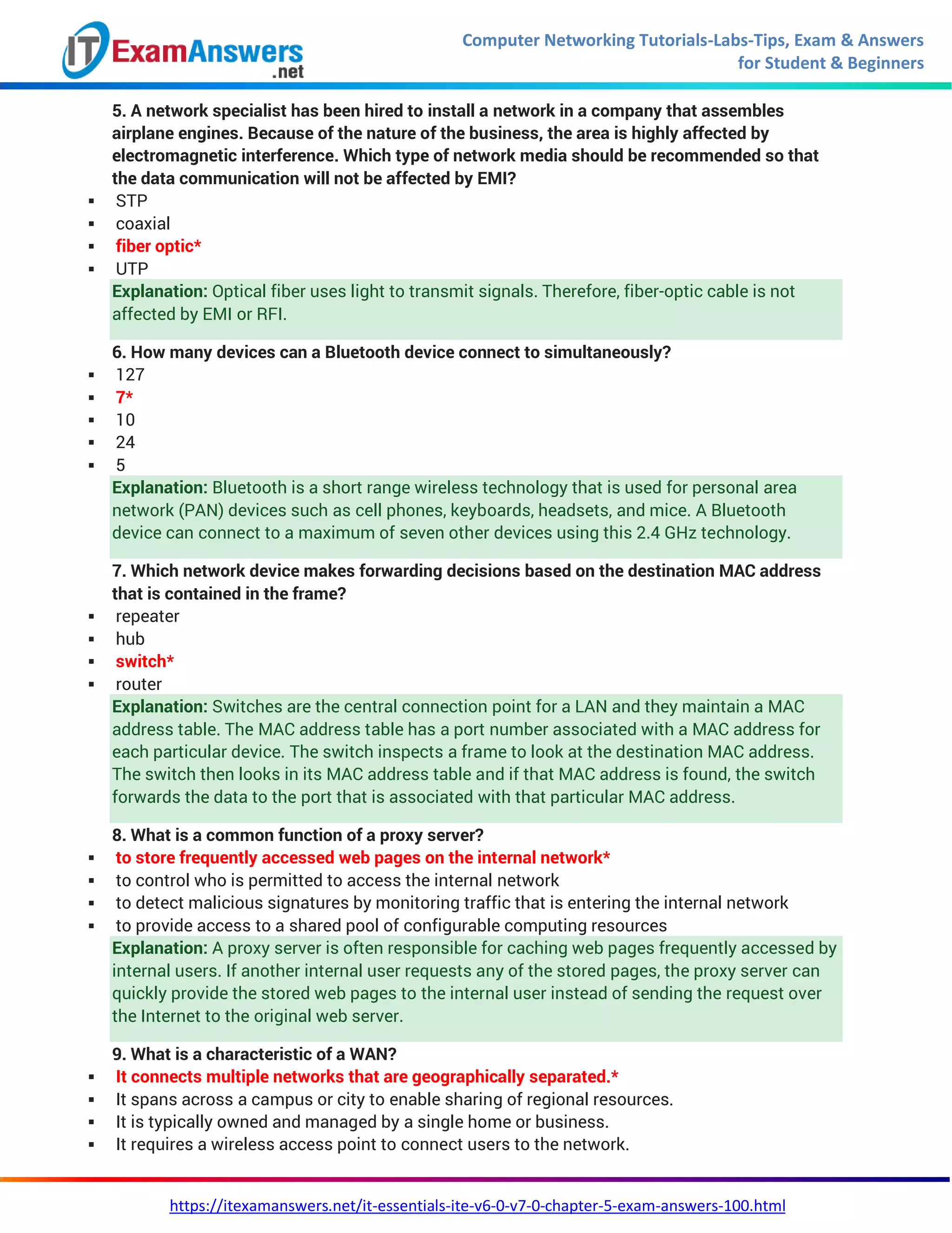 IT Essentials (Version 7.0) - ITE Chapter 5 Exam Answers | PDF