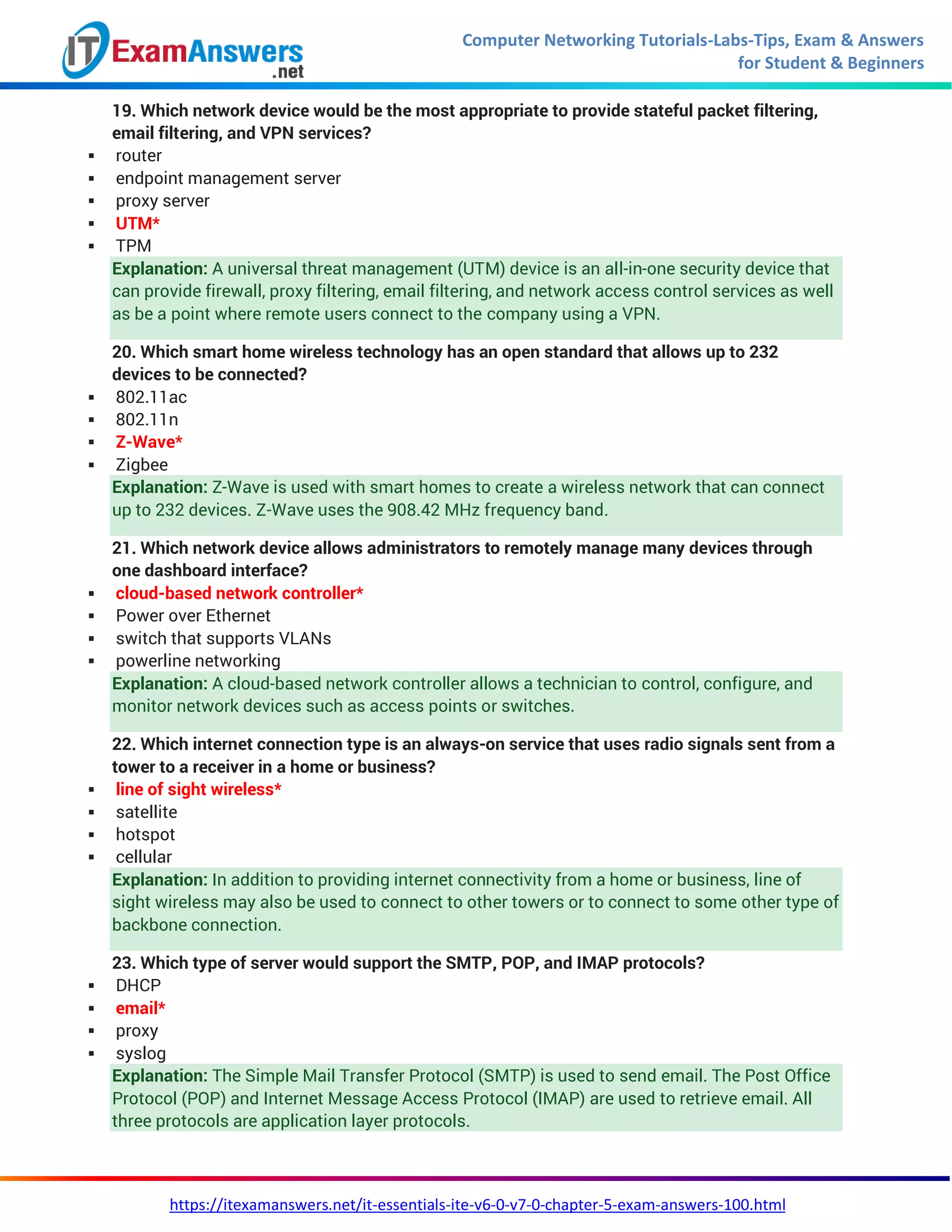 IT Essentials (Version 7.0) - ITE Chapter 5 Exam Answers | PDF