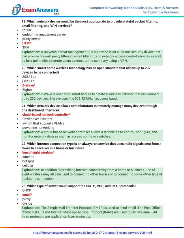 IT Essentials (Version 7.0) - ITE Chapter 5 Exam Answers | PDF
