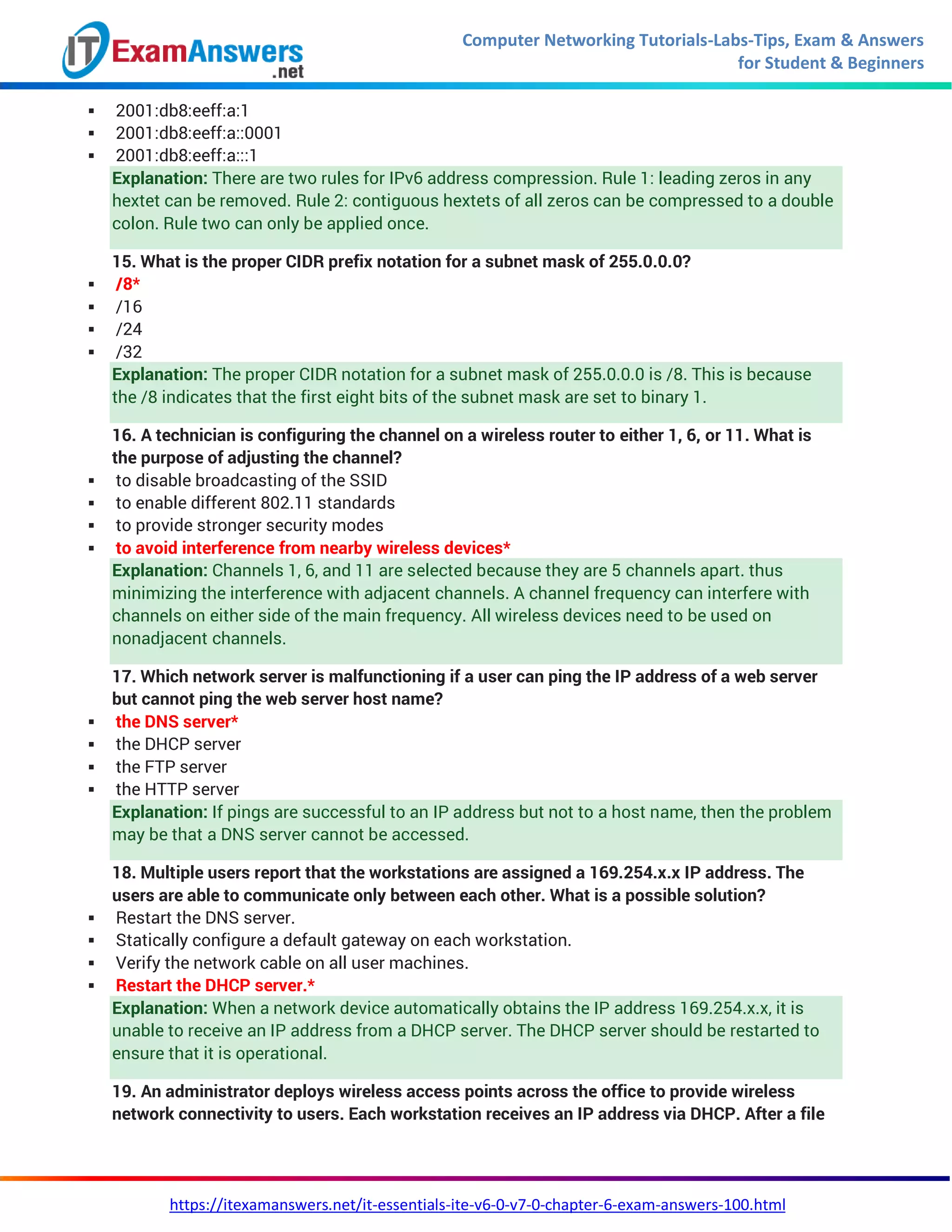 IT Essentials (Version 7.0) - ITE Chapter 6 Exam Answers | PDF