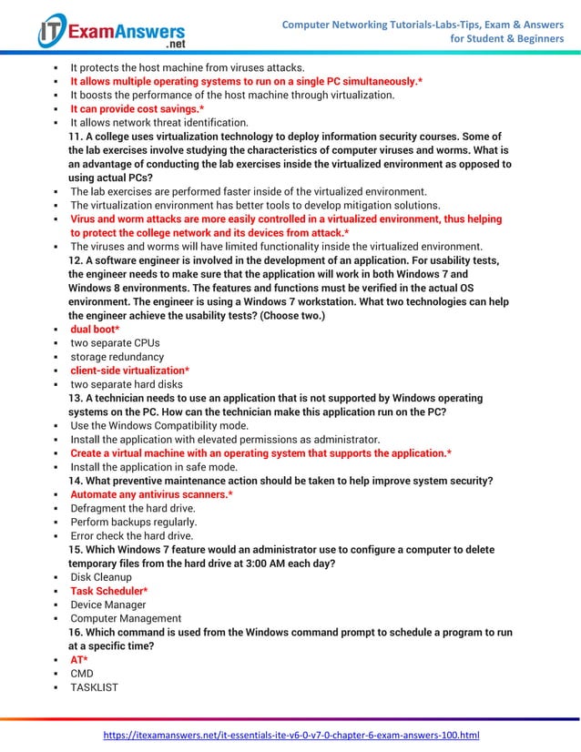 IT Essentials (Version 7.0) - ITE Chapter 6 Exam Answers | PDF