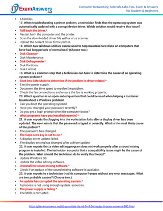 IT Essentials (Version 7.0) - ITE Chapter 6 Exam Answers | PDF