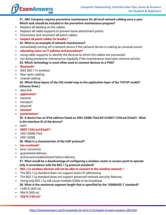 IT Essentials (Version 7.0) - ITE Chapter 6 Exam Answers | PDF