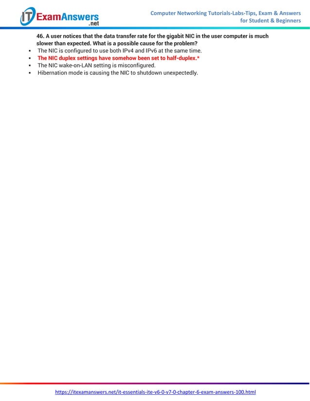 IT Essentials (Version 7.0) - ITE Chapter 6 Exam Answers | PDF