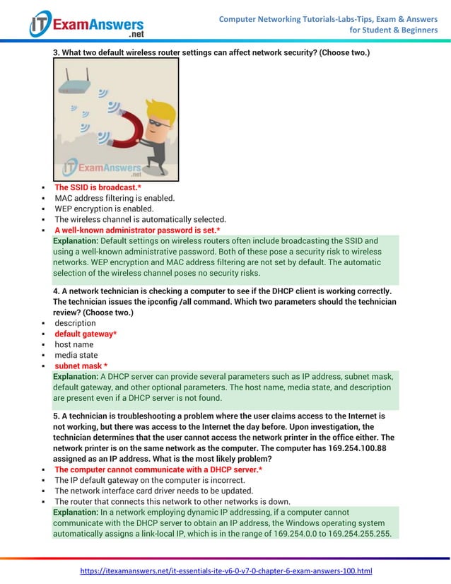 IT Essentials (Version 7.0) - ITE Chapter 6 Exam Answers | PDF