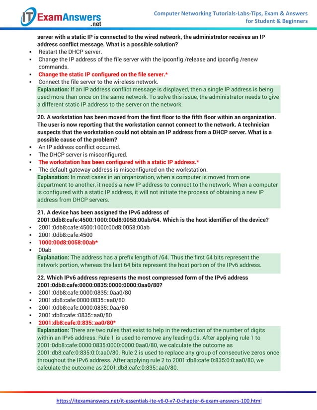 IT Essentials (Version 7.0) - ITE Chapter 6 Exam Answers | PDF
