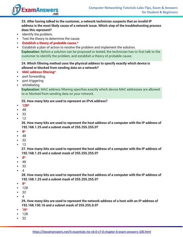 IT Essentials (Version 7.0) - ITE Chapter 6 Exam Answers | PDF