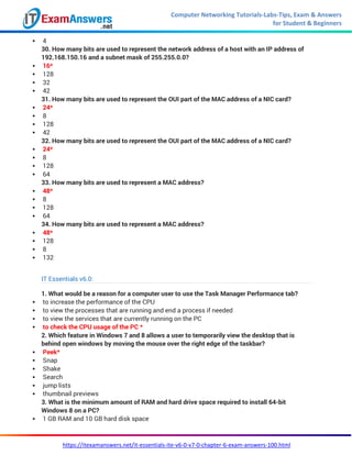 IT Essentials (Version 7.0) - ITE Chapter 6 Exam Answers | PDF