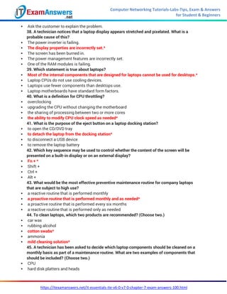 IT Essentials (Version 7.0) - ITE Chapter 7 Exam Answers | PDF