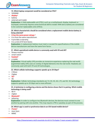 IT Essentials (Version 7.0) - ITE Chapter 7 Exam Answers | PDF