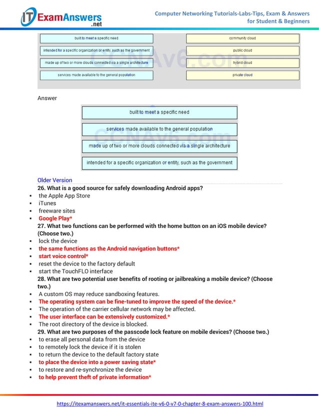 IT Essentials (Version 7.0) - ITE Chapter 8 Exam Answers | PDF