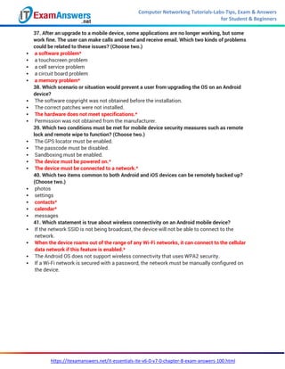 IT Essentials (Version 7.0) - ITE Chapter 8 Exam Answers | PDF