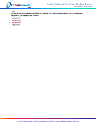 IT Essentials (Version 7.0) - ITE Chapter 8 Exam Answers | PDF