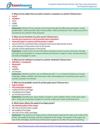 IT Essentials (Version 7.0) - ITE Chapter 8 Exam Answers | PDF