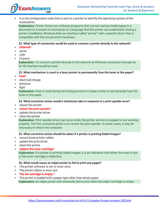 IT Essentials (Version 7.0) - ITE Chapter 8 Exam Answers | PDF