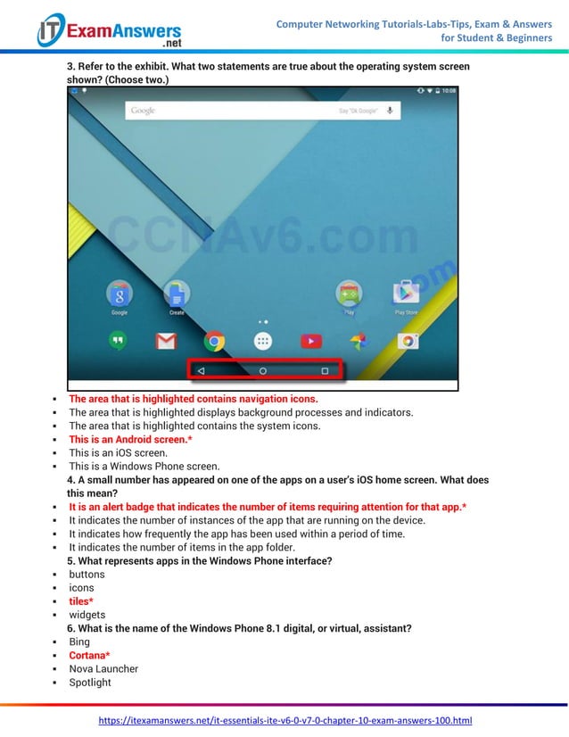 IT Essentials (Version 7.0) - ITE Chapter 10 Exam Answers | PDF