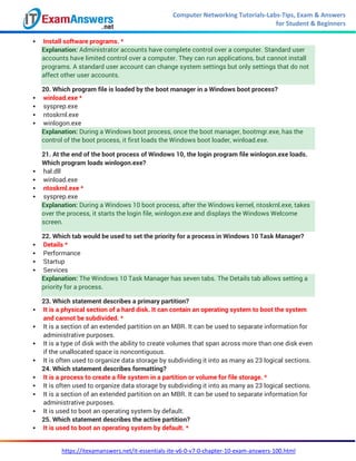IT Essentials (Version 7.0) - ITE Chapter 10 Exam Answers | PDF
