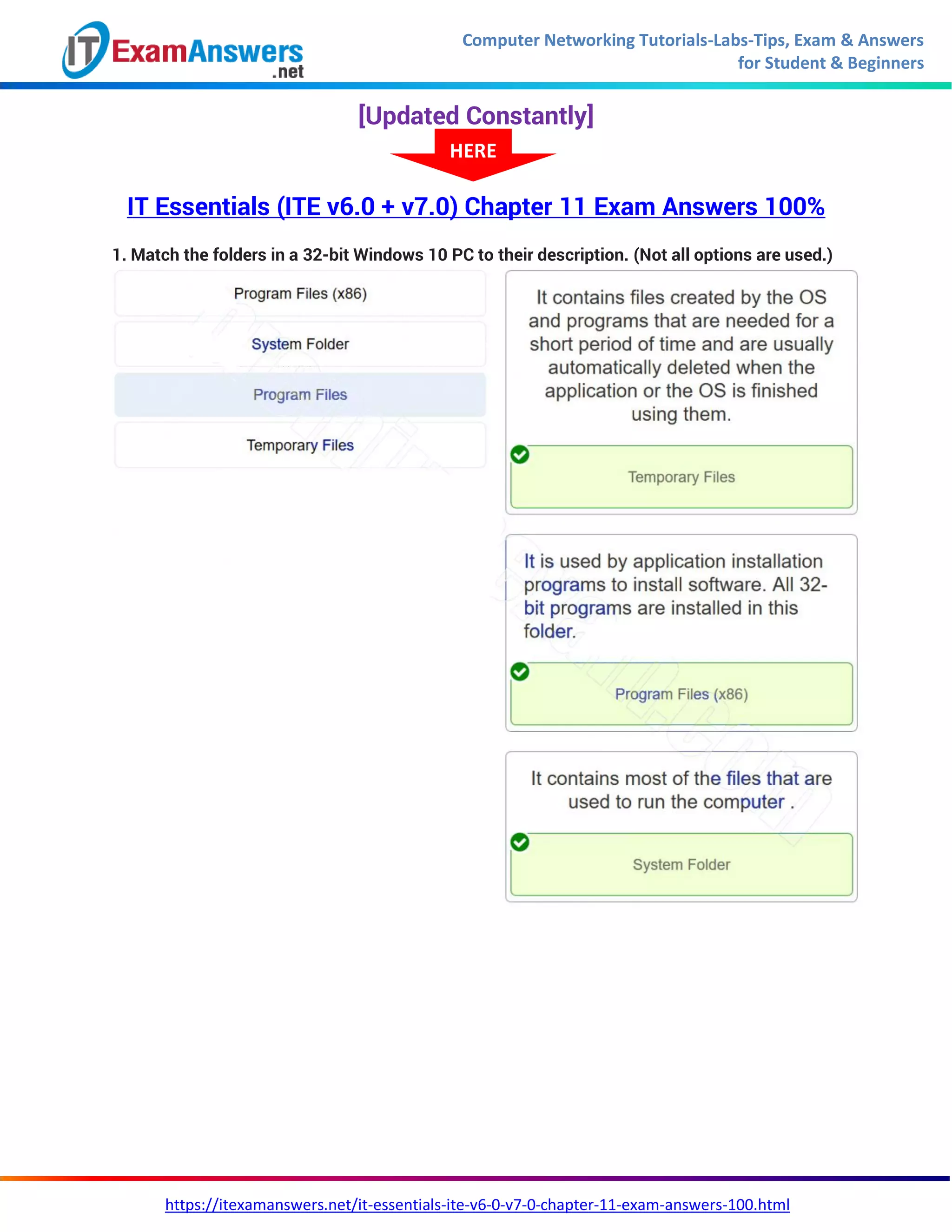 IT Essentials (Version 7.0) - ITE Chapter 11 Exam Answers | PDF