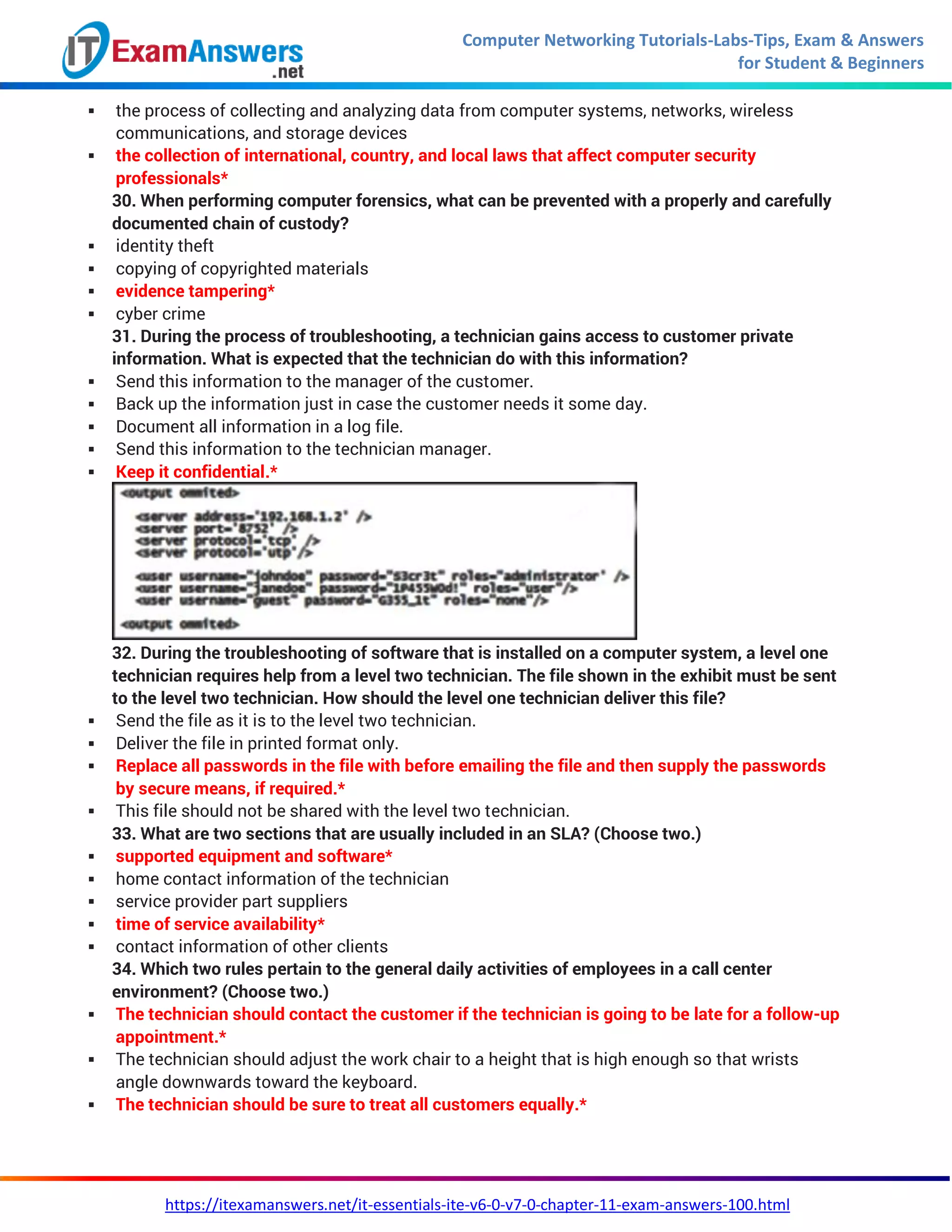 IT Essentials (Version 7.0) - ITE Chapter 11 Exam Answers | PDF