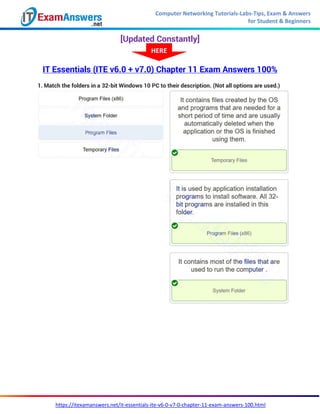 IT Essentials (Version 7.0) - ITE Chapter 11 Exam Answers | PDF