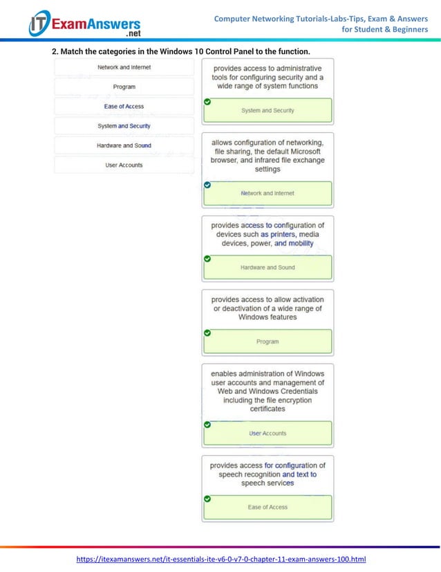 IT Essentials (Version 7.0) - ITE Chapter 11 Exam Answers | PDF