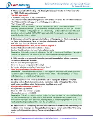 IT Essentials (Version 7.0) - ITE Chapter 11 Exam Answers | PDF