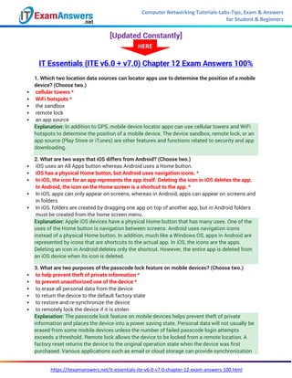 IT Essentials (Version 7.0) - ITE Chapter 12 Exam Answers | PDF
