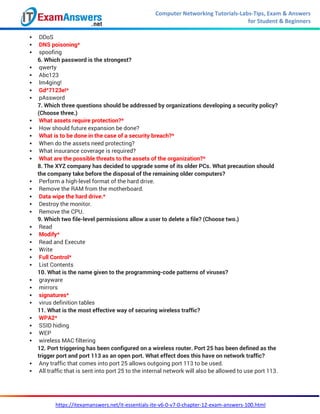 IT Essentials (Version 7.0) - ITE Chapter 12 Exam Answers | PDF
