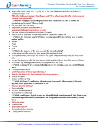 IT Essentials (Version 7.0) - ITE Chapter 12 Exam Answers | PDF