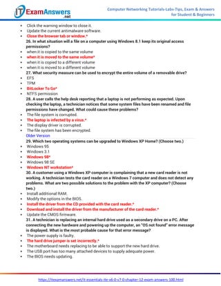 IT Essentials (Version 7.0) - ITE Chapter 12 Exam Answers | PDF