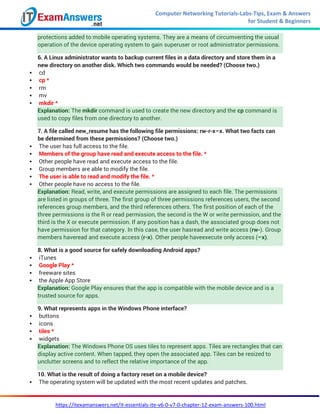IT Essentials (Version 7.0) - ITE Chapter 12 Exam Answers | PDF