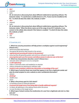 IT Essentials (Version 7.0) - ITE Chapter 12 Exam Answers | PDF
