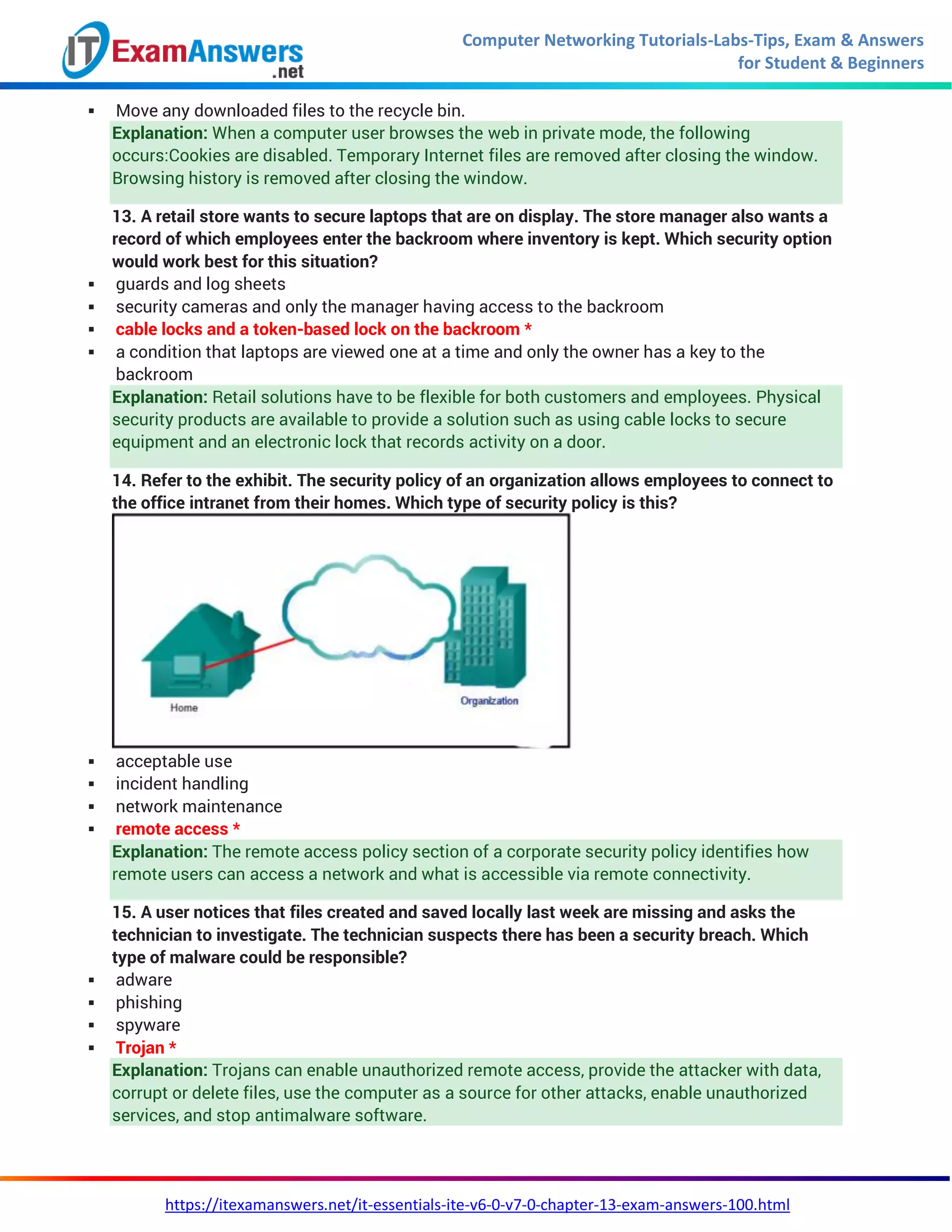 IT Essentials (Version 7.0) - ITE Chapter 13 Exam Answers | PDF
